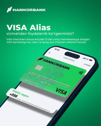 VISA Alias xizmati bilan istalgan VISA kartalariga pul o‘tkazing | Hamkorbank